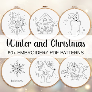 Winter and Christmas Embroidery Pattern Bundle Download, PDF Christmas ...