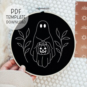 Ghost Embroidery Pattern Download, Embroidery Halloween Pattern, Trick ...