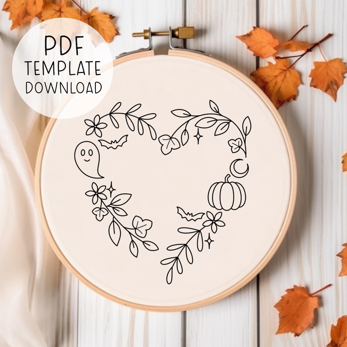 Fall and Halloween Embroidery Pattern Bundle, Spooky Hand Embroidery ...