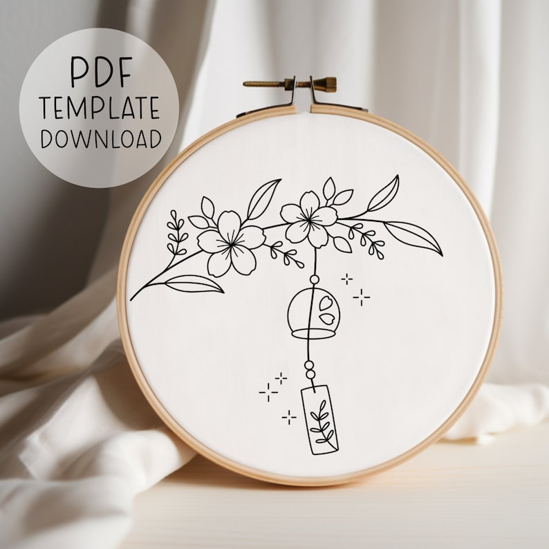 Japan Inspired Embroidery Pattern Bundle, 6 Japanese Hand Embroidery ...