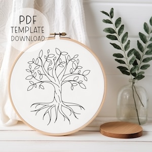 Tree of Life Embroidery Pattern Download PDF, Botanical Embroidery ...