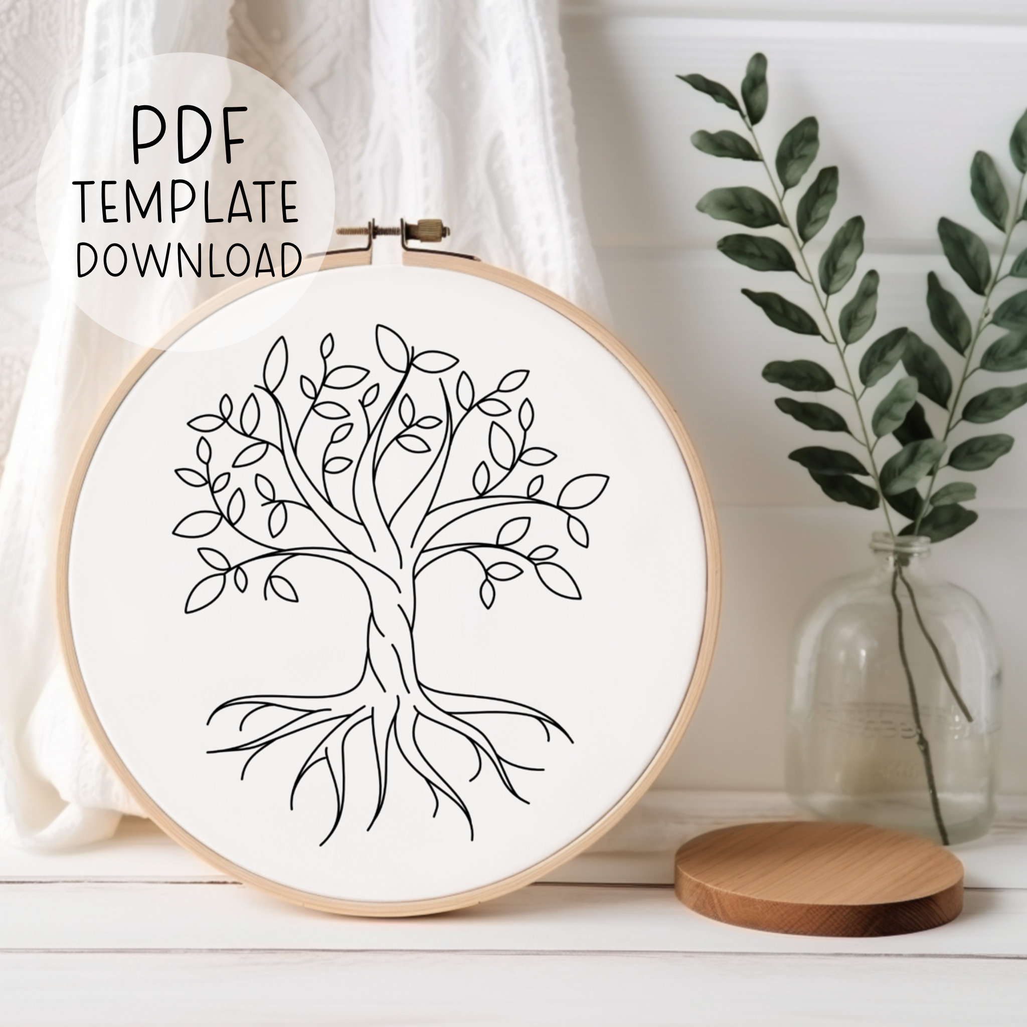 Tree of Life Embroidery Pattern Download PDF, Botanical Embroidery ...