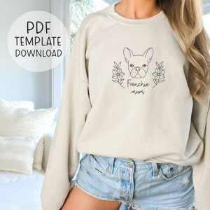 Frenchie Lover Embroidery Pattern, French Bulldog Pattern, Dog Lover ...