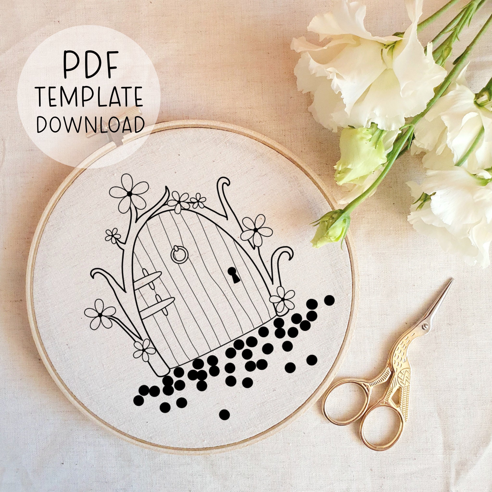 Fairy Door Embroidery Pattern Template INSTANT PDF DOWNLOAD - Etsy