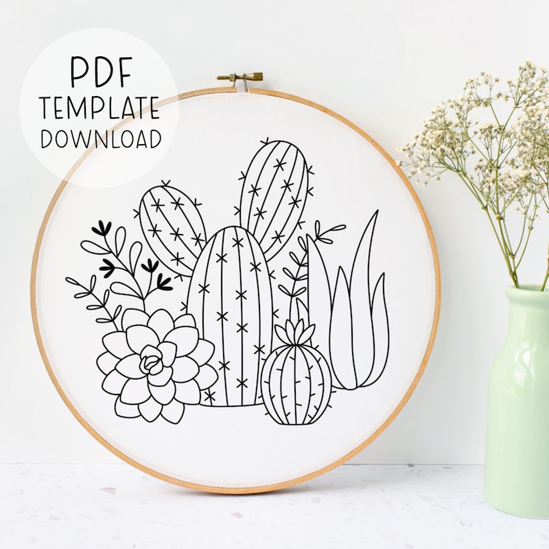 Cactus Embroidery - Etsy