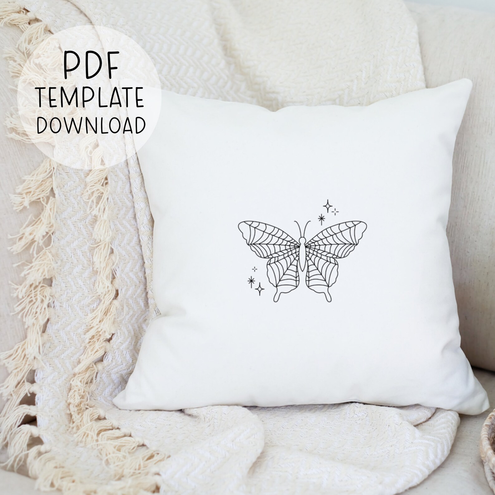 Spider Web Butterfly Embroidery Pattern Download, Cobwebs Embroidery ...