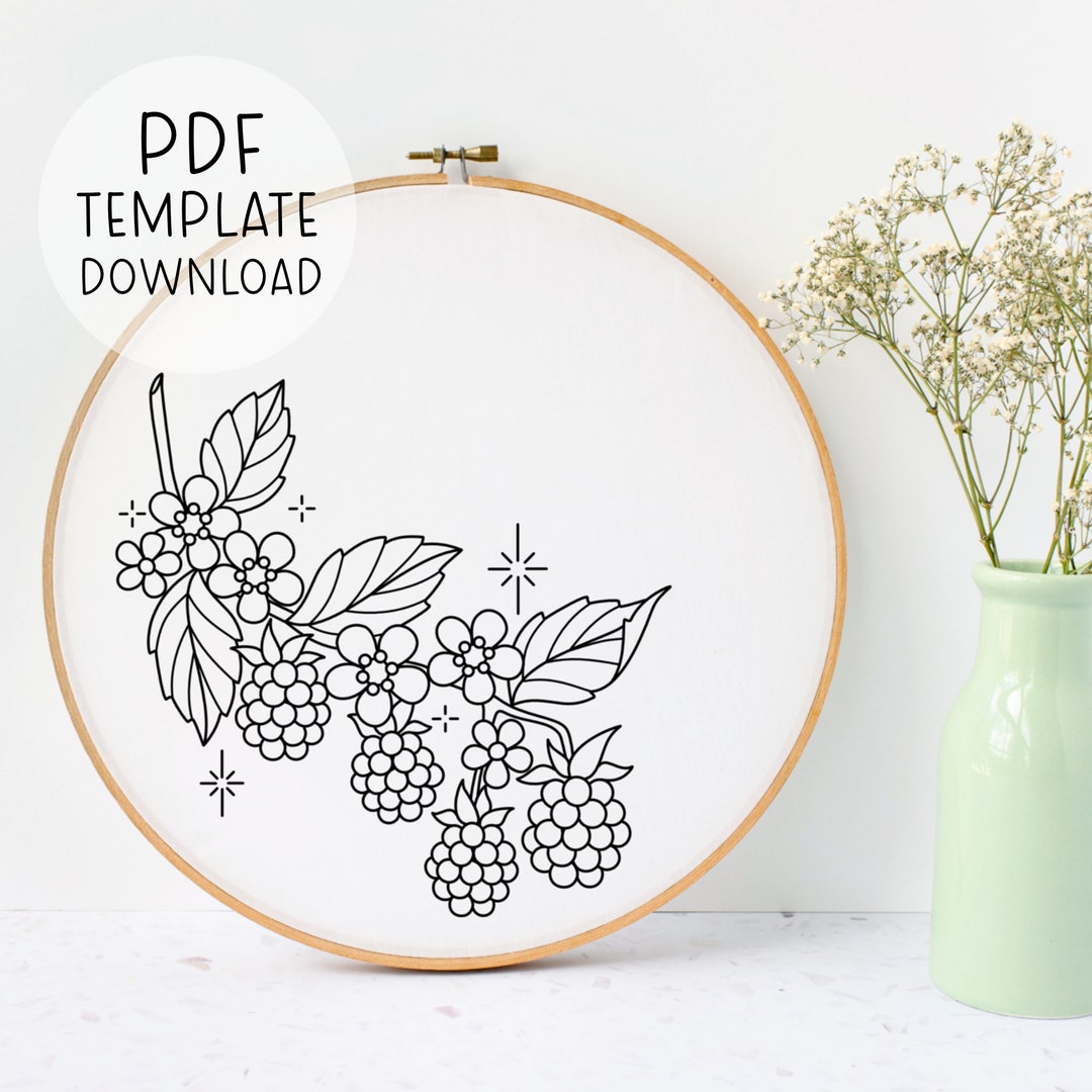 Berries Embroidery Pattern PDF Download, Cute Berries Decor DIY ...