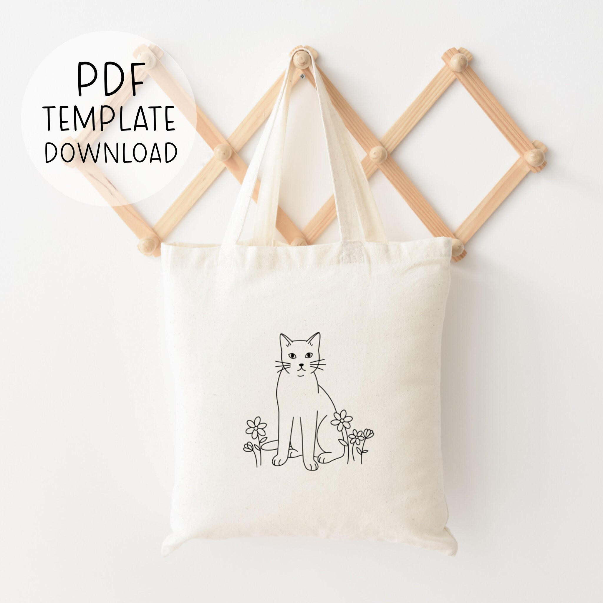 Easy Cat Embroidery Pattern, Simple Cat Embroidery Pattern PDF, Cute ...