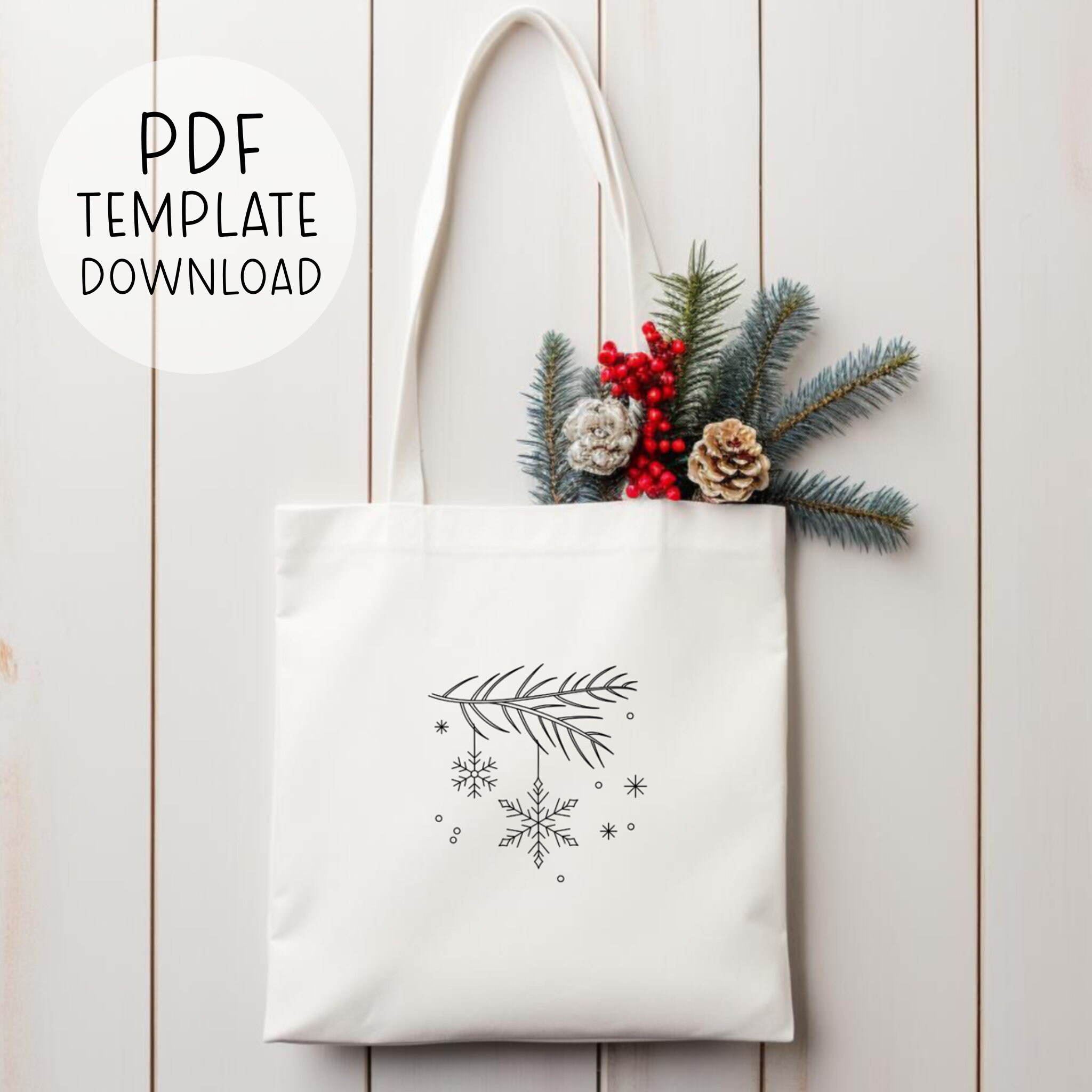 Christmas Tree Snowflakes Embroidery Pattern, Festive Embroidery ...