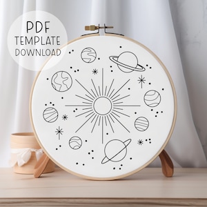 Solar System Embroidery Pattern, Universe Embroidery, Planets ...