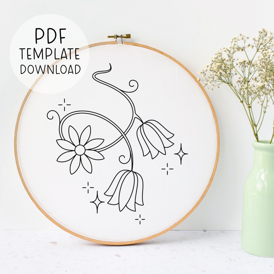Fancy Flowers Embroidery Pattern PDF, Ornamental Floral Embroidery ...