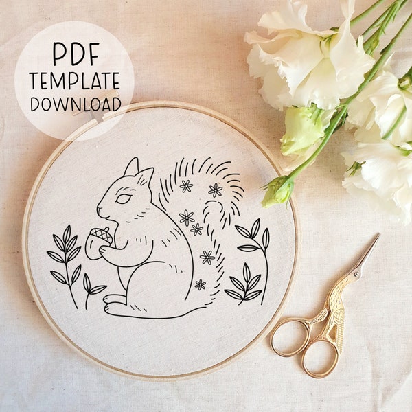 Squirrel Embroidery - Etsy Canada