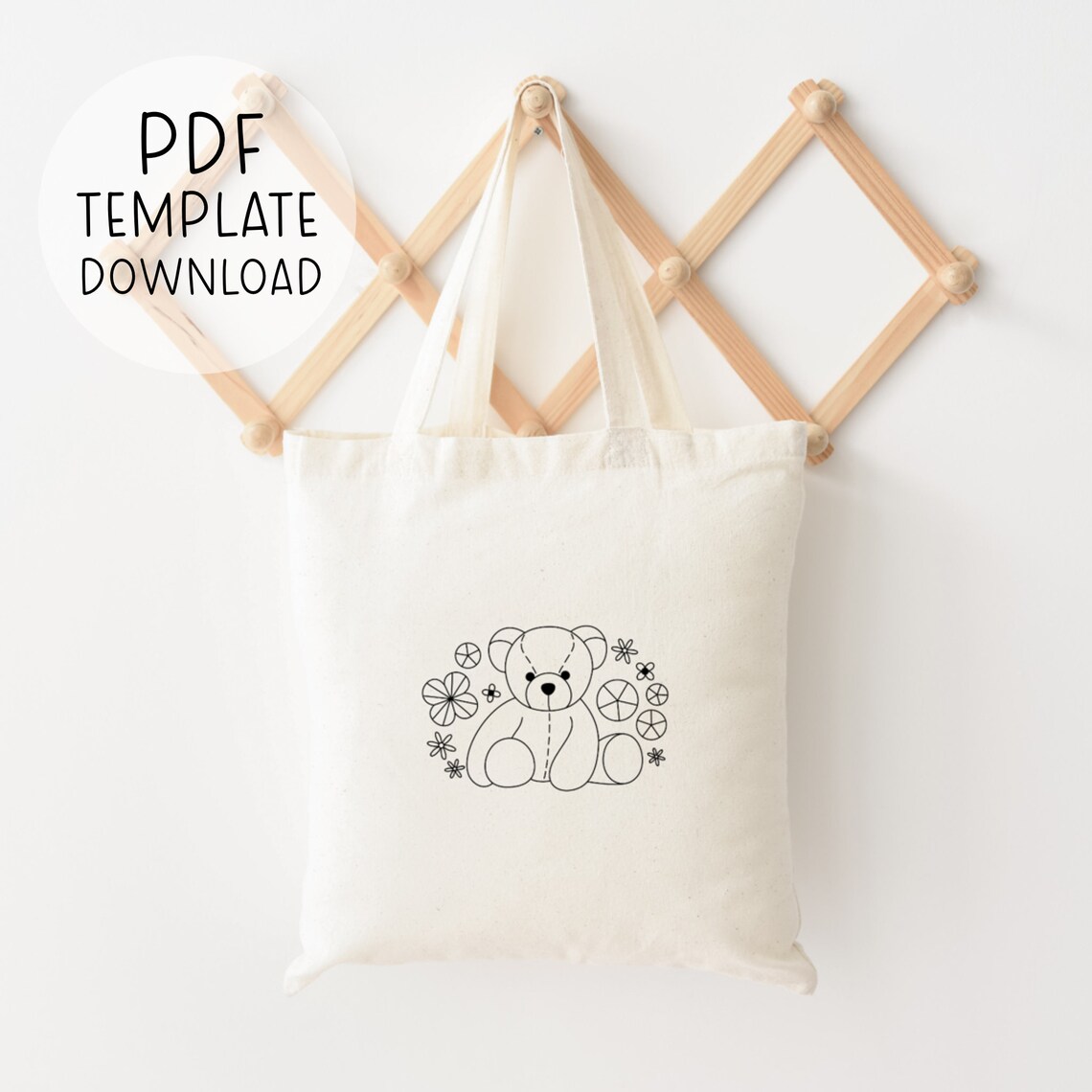 Teddy Embroidery Pattern Instant Download, New Mom Embroidery Hoop ...