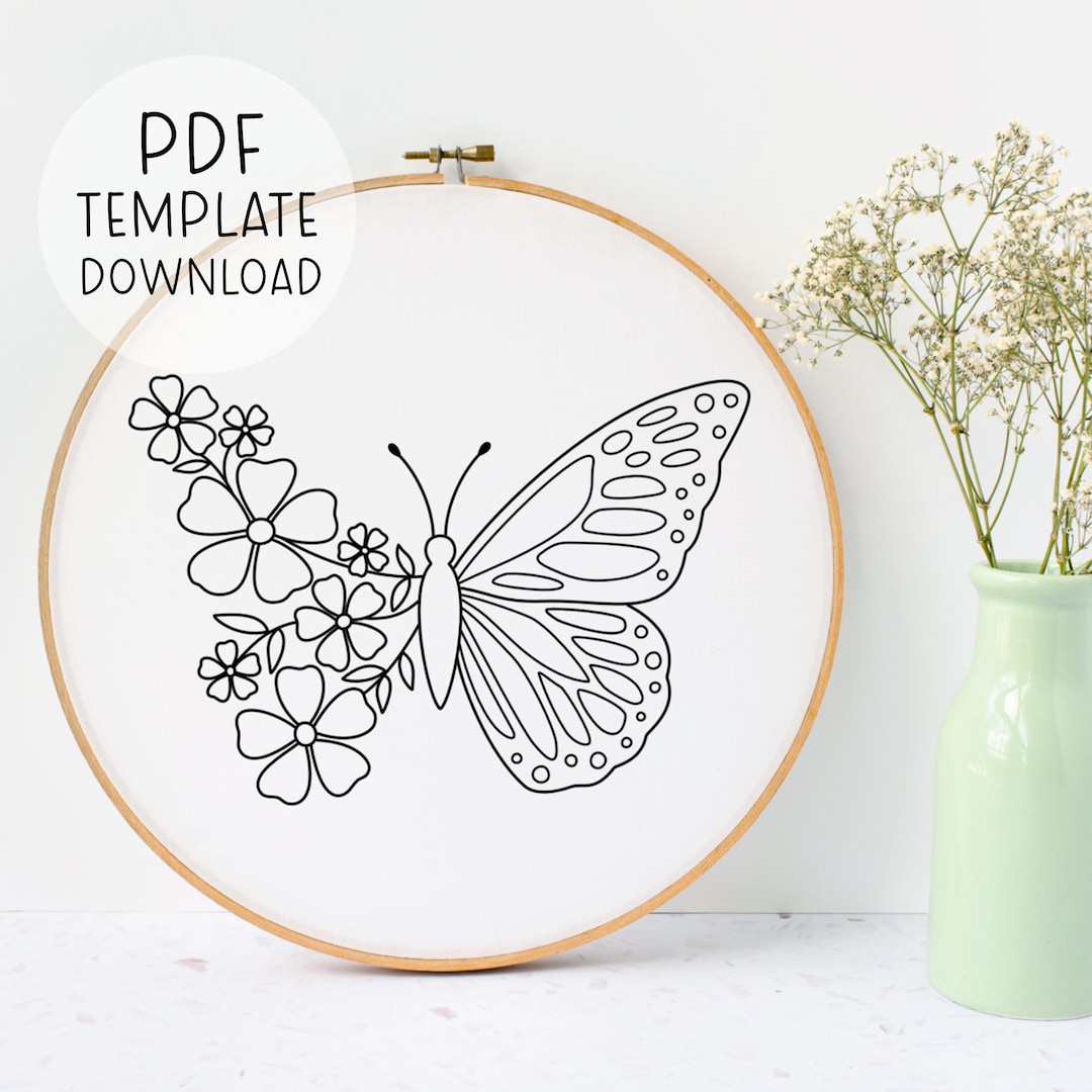 Butterfly embroidery pattern store