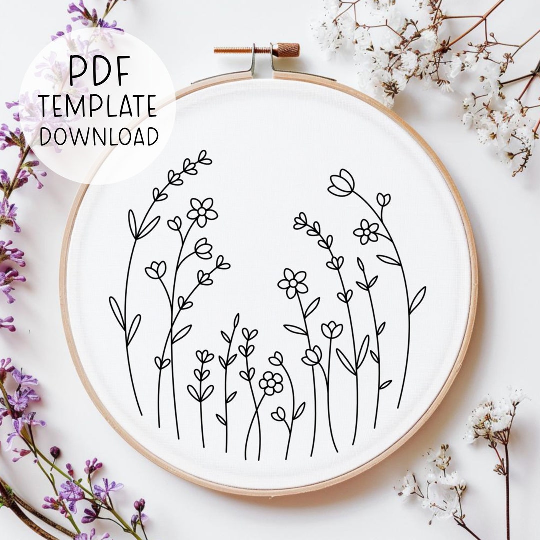 Little Wildflowers Embroidery Pattern Instant Download, Beginner ...