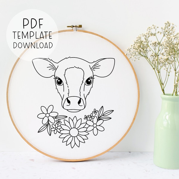 Cow Embroidery - Etsy