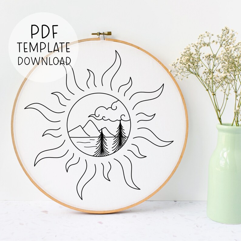 Summer Vacation Embroidery Pattern River Embroidery Design - Etsy
