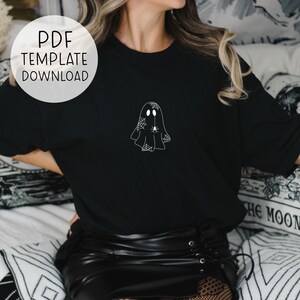 Spider Ghost Embroidery Pattern Download, Embroidery Halloween Pattern ...