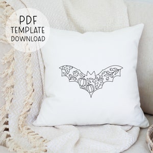Halloween Bat Embroidery Pattern Download, Cute Spooky Embroidery Art ...