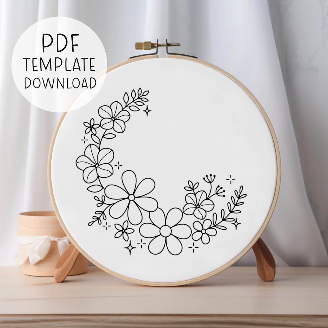 Flowers Embroidery Pattern Instant Download, Botanical Embroidery PDF ...