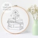 Books Embroidery Pattern Download Reading Book Decor, Book Hand ...
