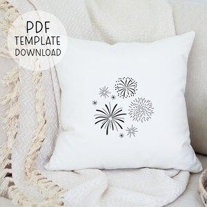 Fireworks Embroidery Pattern, 4th of July Embroidery, Independence Day ...