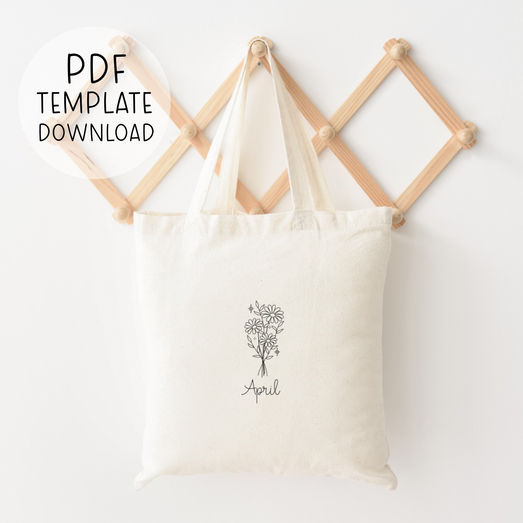 April Birth Flower Embroidery Pattern Template, Handmade Birthday Gift ...