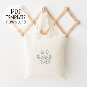 Paw Print Embroidery Pattern Design, Toe Beans Art Beginner Embroidery ...