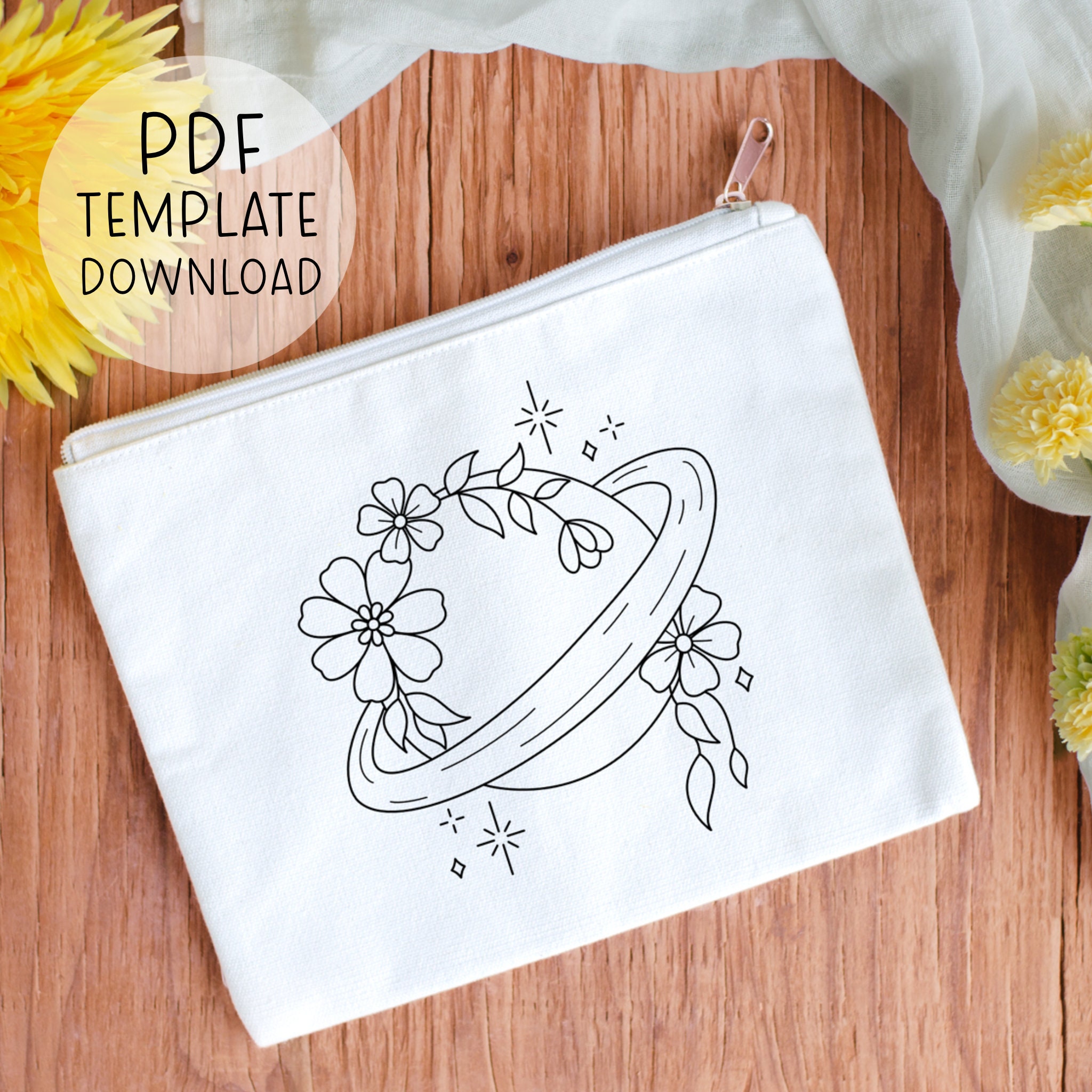 Floral Planet Embroidery Pattern Universe Embroidery Planets - Etsy