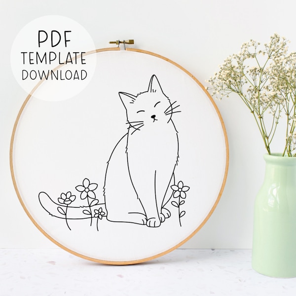 Cat Embroidery - Etsy