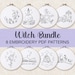 Witch Hand Embroidery Pattern BUNDLE, Magic Hand Embroidery Patterns ...