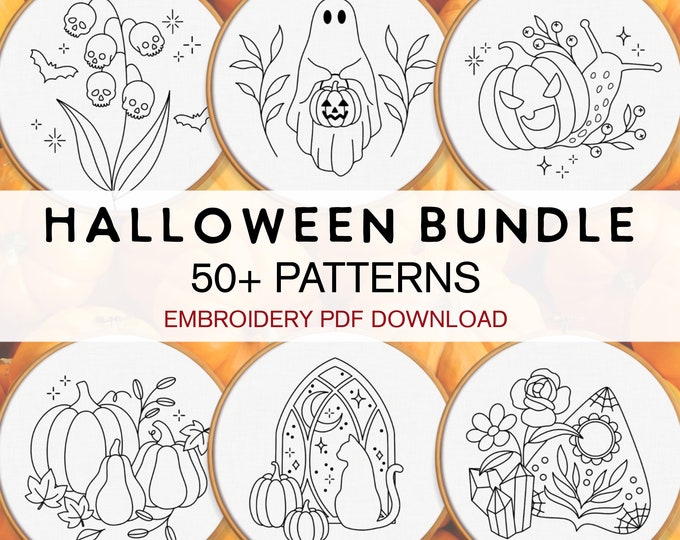 October Cat Embroidery Pattern Download, Embroidery Halloween Pattern ...