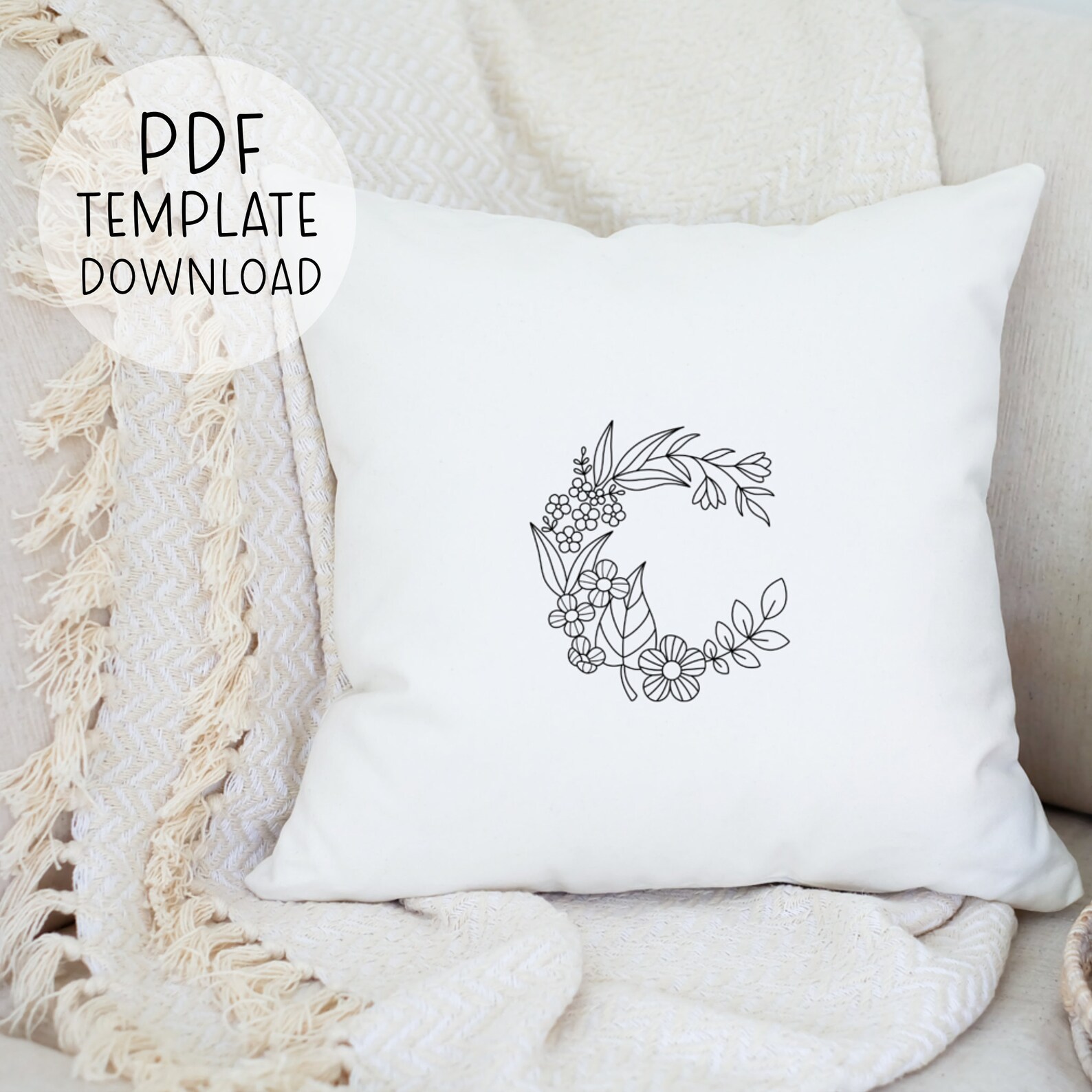 Leaves and Flowers Embroidery Pattern PDF, Easy Hand Embroidery PDF ...