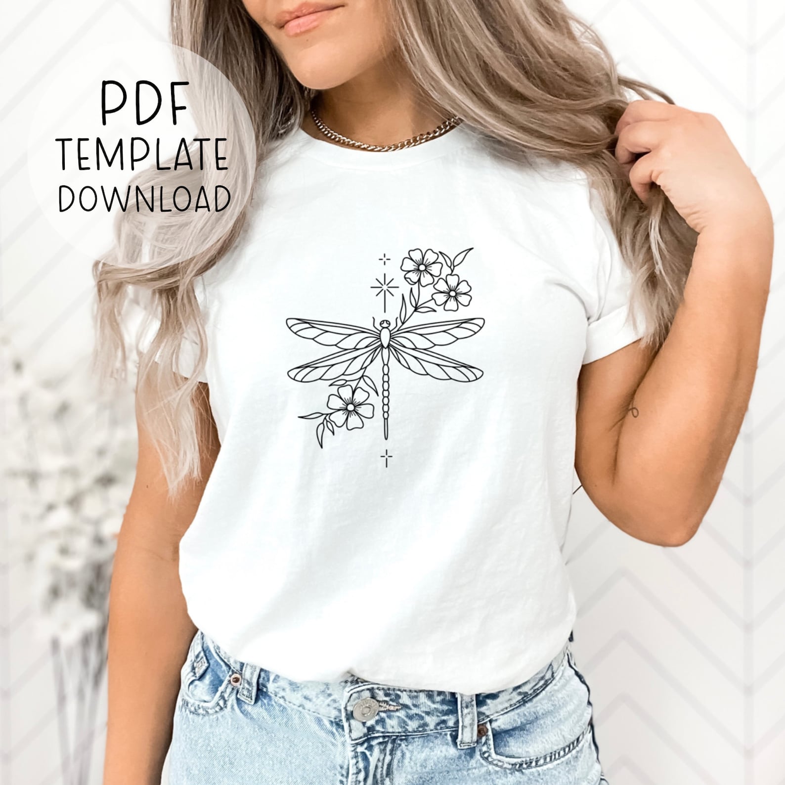 Feminine Dragonfly Embroidery Pattern Download, Insect Embroidery ...