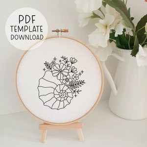 Pretty Shell Embroidery Design, Handmade Gift, Shell Needlepoint ...