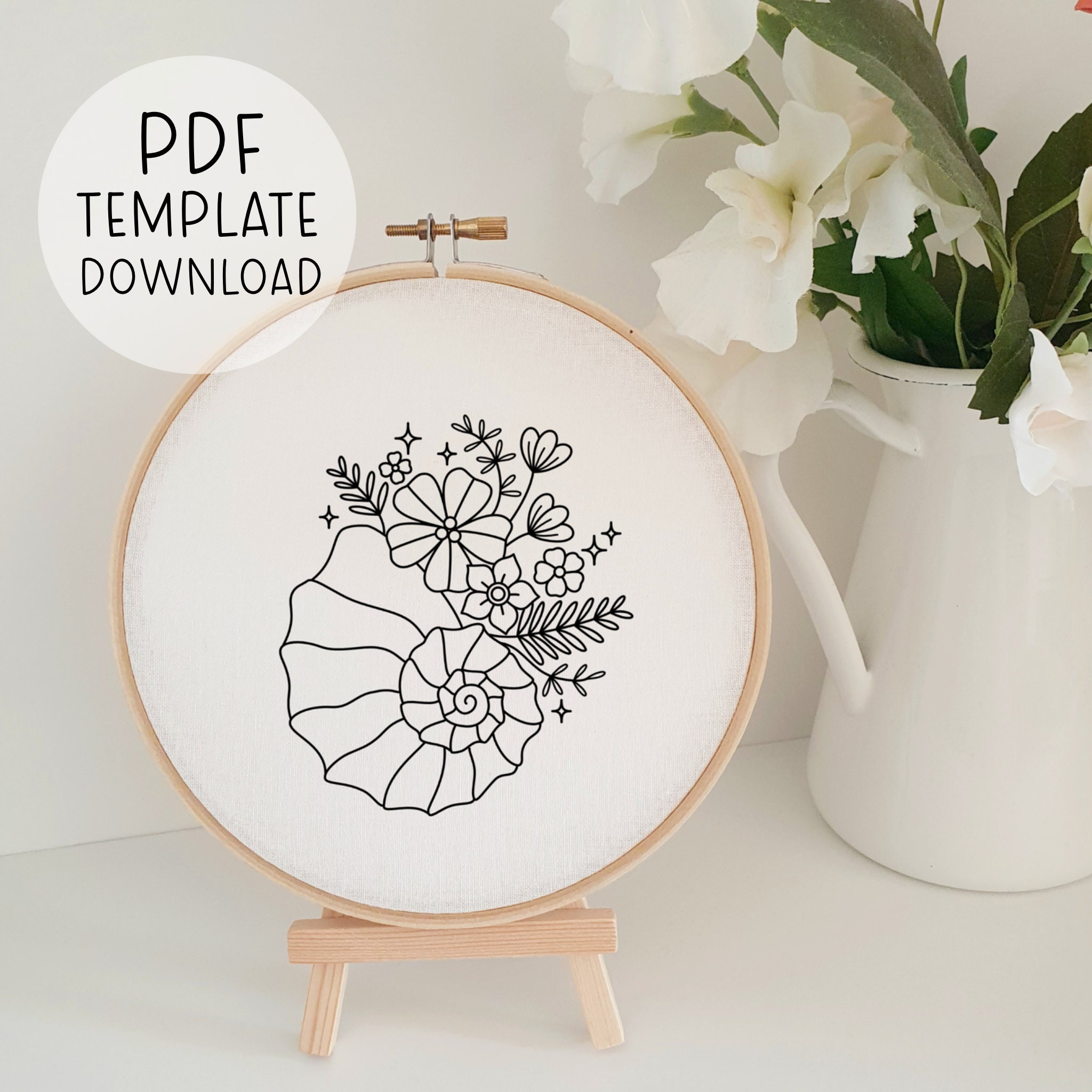 Pretty Shell Embroidery Design Handmade Gift Shell - Etsy Australia