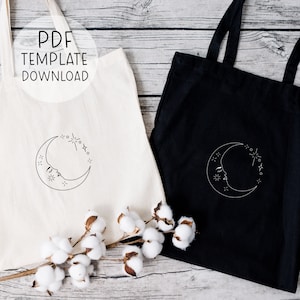 Moon Stars Celestial Embroidery Pattern Design, Hand Embroidery Moon ...