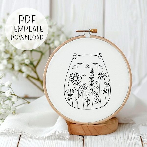 Cat Hand Embroidery - Etsy