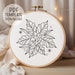 Holly Hand Embroidery Pattern Download, Christmas Floral Embroidery ...