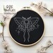 Spooky Luna Moth Embroidery Pattern Template, Halloween Moth Embroidery ...