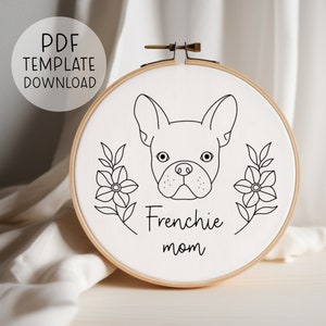 Frenchie Lover Embroidery Pattern, French Bulldog Pattern, Dog Lover ...