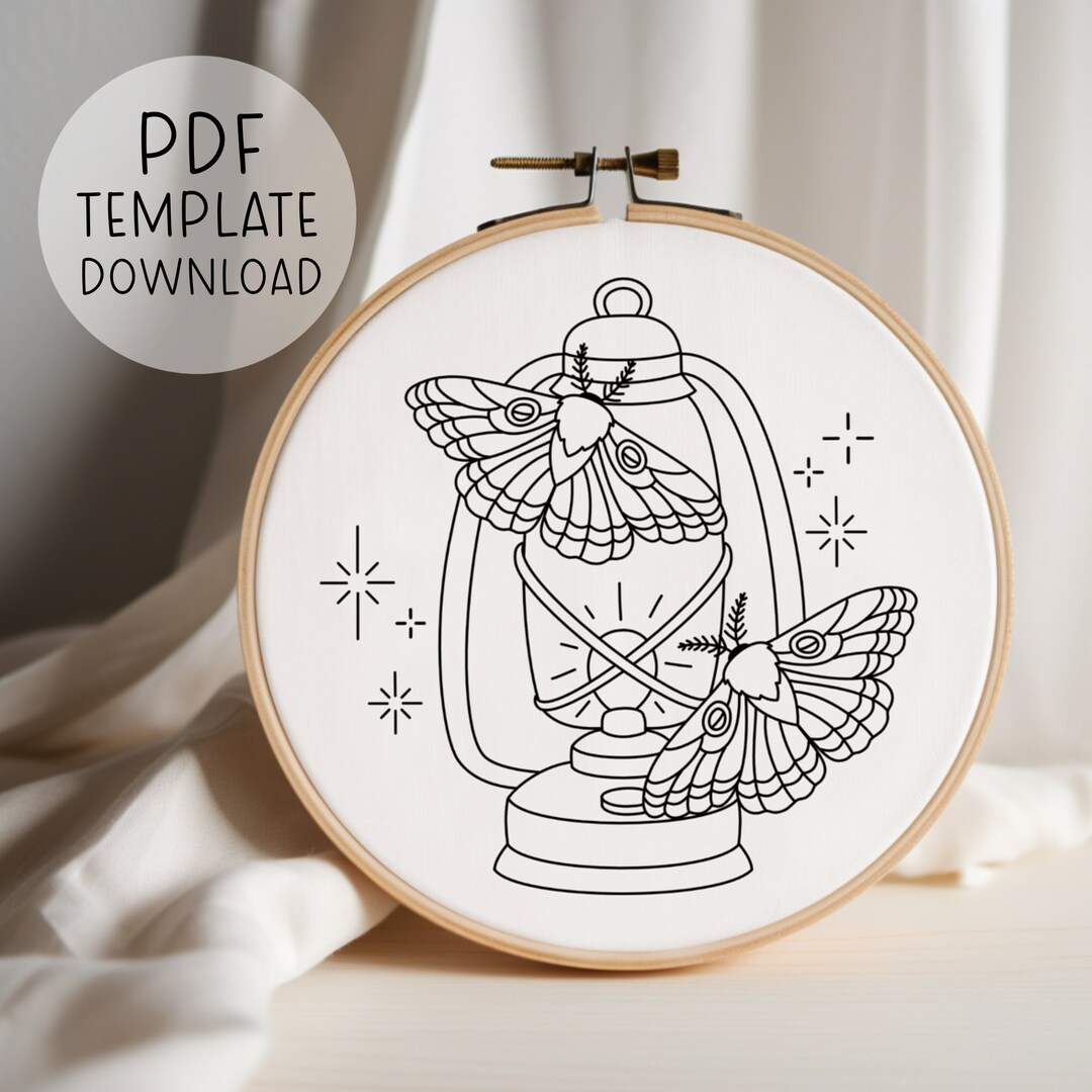 Oil Lamp Embroidery Intermediate Pattern, Detailed Hand Embroidery ...