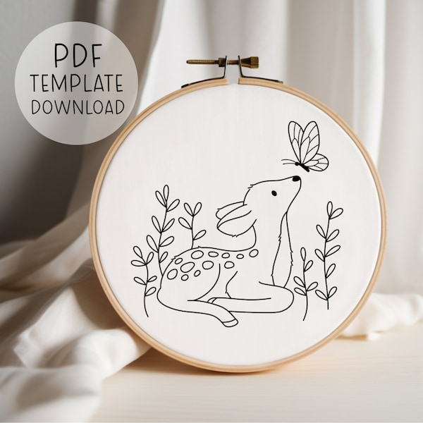 Deer Embroidery - Etsy