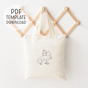Fall Dinosaur Embroidery Pattern Download, Autumn Embroidery Halloween ...