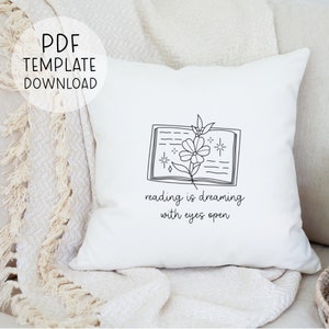 Book Quote Embroidery Pattern Download, Reading Book Decor, Book Hand ...
