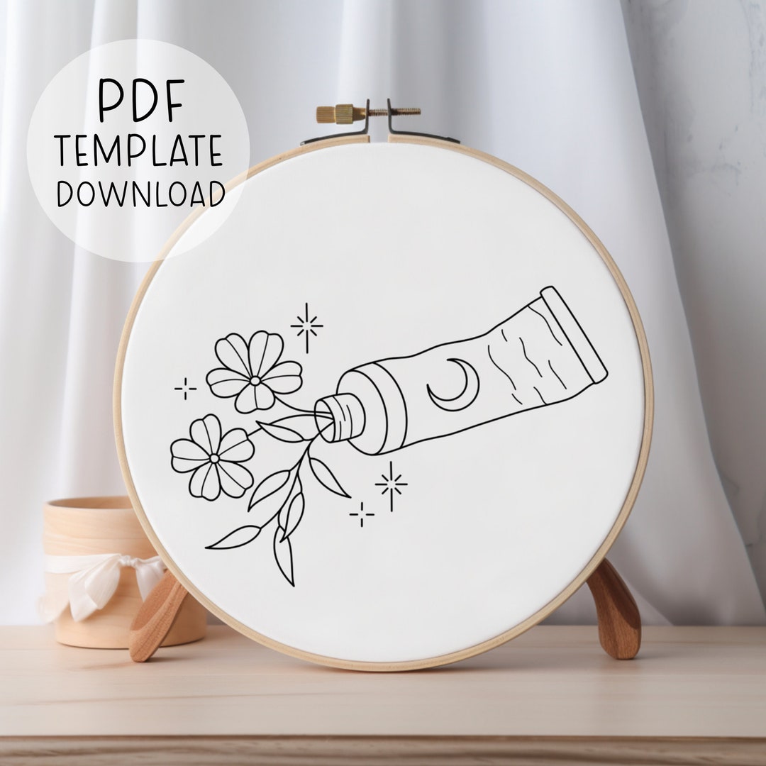 Paint Embroidery Pattern Template, Artist Embroidery Design Pattern ...