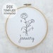 January Birth Flower Embroidery Pattern Template, Gift for January ...