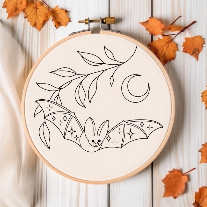 Bat Embroidery - Etsy