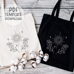 Cosmic Plants Embroidery Pattern, Dreamy Flowers Embroidery Whimsical ...