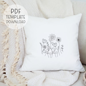 Simple Wildflowers Embroidery Pattern Instant Download, Beginner ...